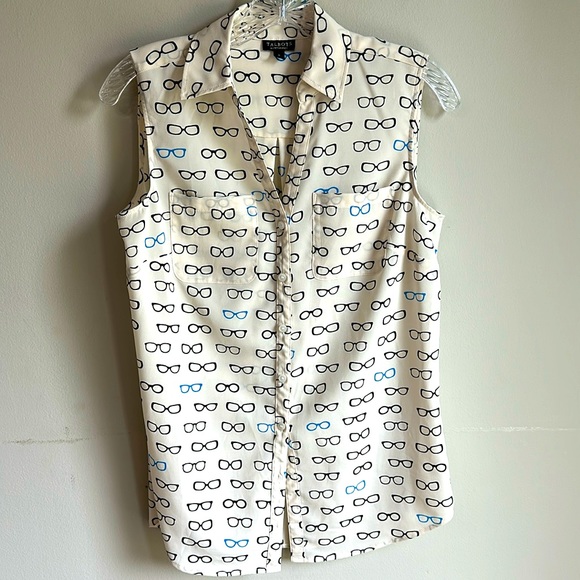 Talbots | Tops | Talbots Nantucket Cream Button Front Eyeglasses Tank ...